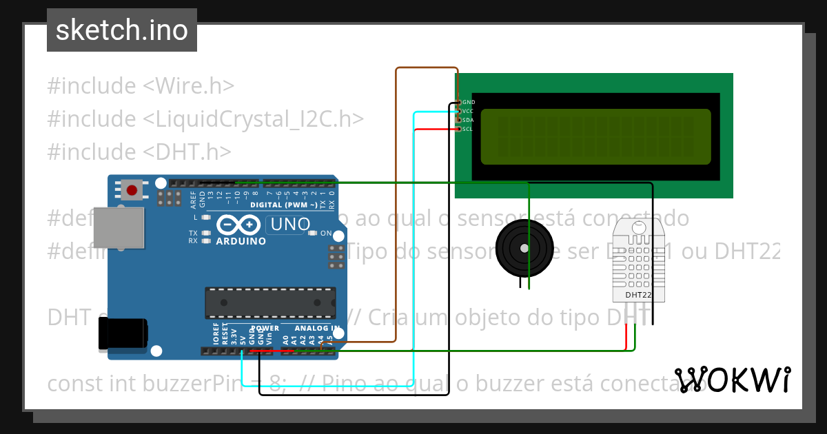 Sensor Dht22 E Buzzer Wokwi Esp32 Stm32 Arduino Simulator