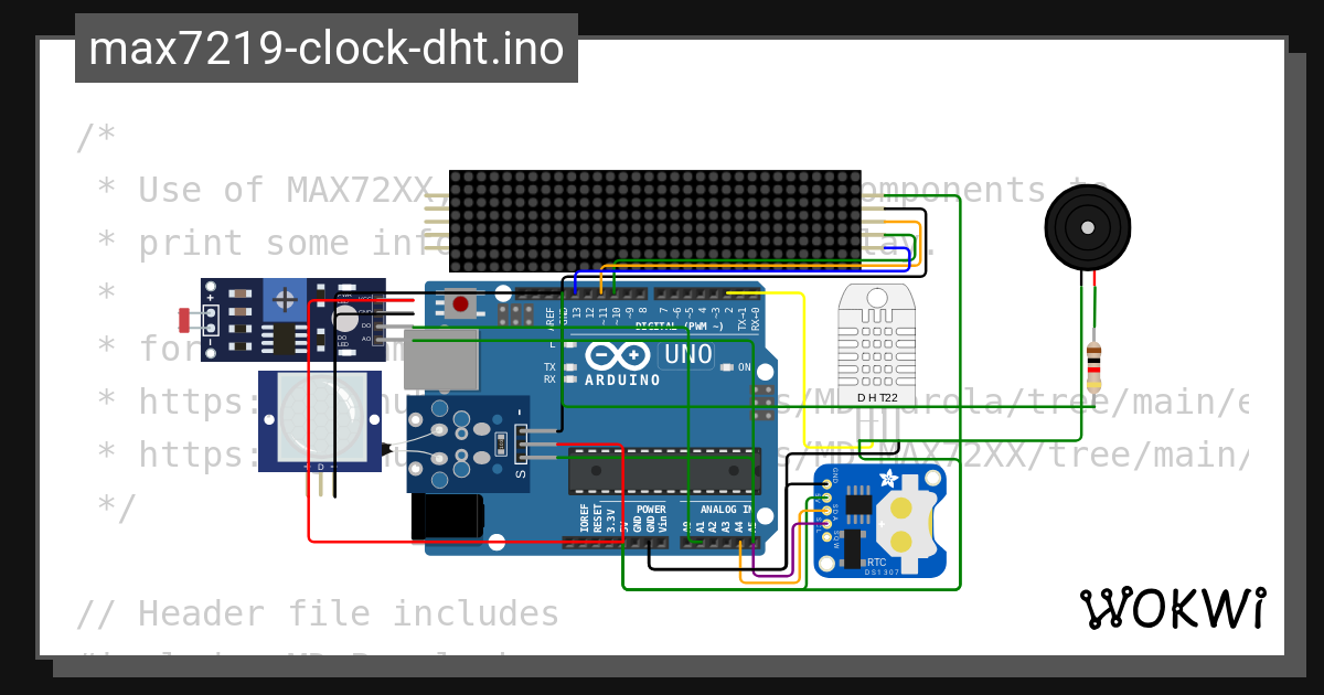 Max7219 Clock O Copy Wokwi Esp32 Stm32 Arduino Simulator