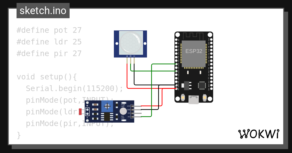 Sensor Ldr Potenciômetro E Pir Copy Wokwi Esp32 Stm32 Arduino
