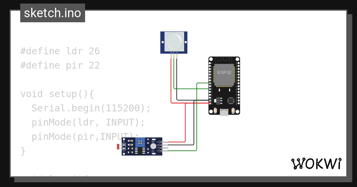 Sensor Ldr Potenciômetro E Pir Copy Wokwi Esp32 Stm32 Arduino Simulator