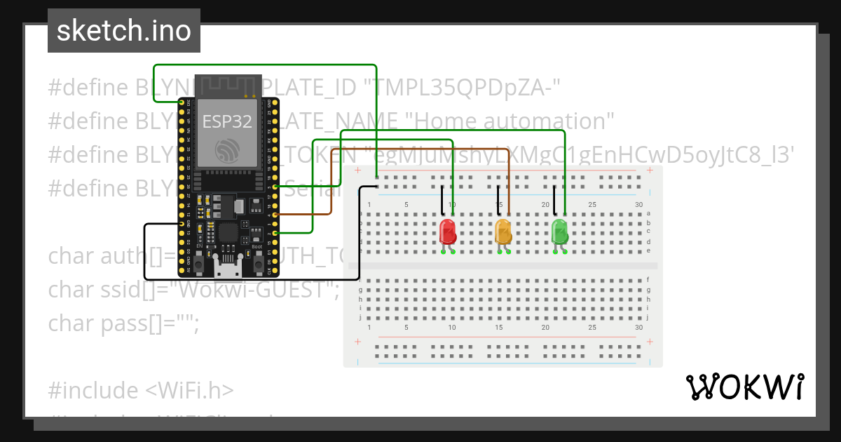 Home Automation Wokwi Esp32 Stm32 Arduino Simulator