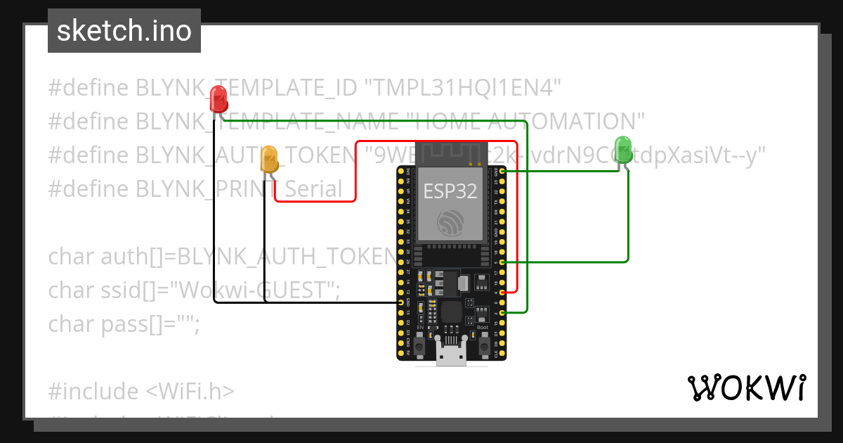 HOME AUTOMATION - Wokwi ESP32, STM32, Arduino Simulator