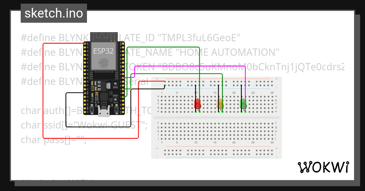 HOME AUTOMATION - Wokwi ESP32, STM32, Arduino Simulator