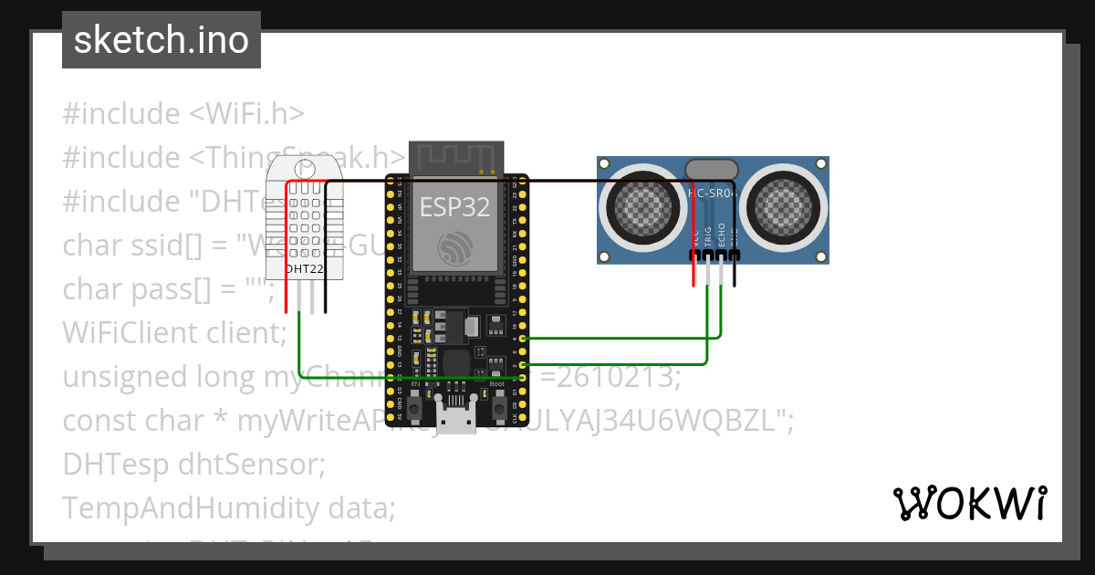 DHT sensor - Wokwi ESP32, STM32, Arduino Simulator