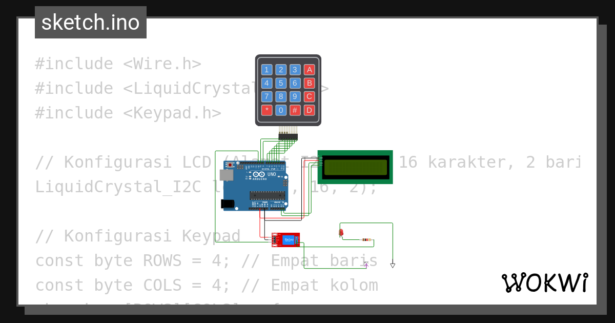 Keypad Relay Lcd Lamp Wokwi Esp32 Stm32 Arduino Simulator 8830