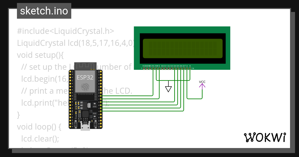 seven segment hello world stright - Wokwi ESP32, STM32, Arduino Simulator