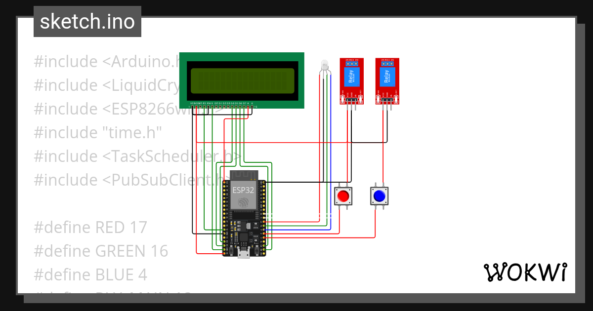 ESP RELAY - Wokwi ESP32, STM32, Arduino Simulator