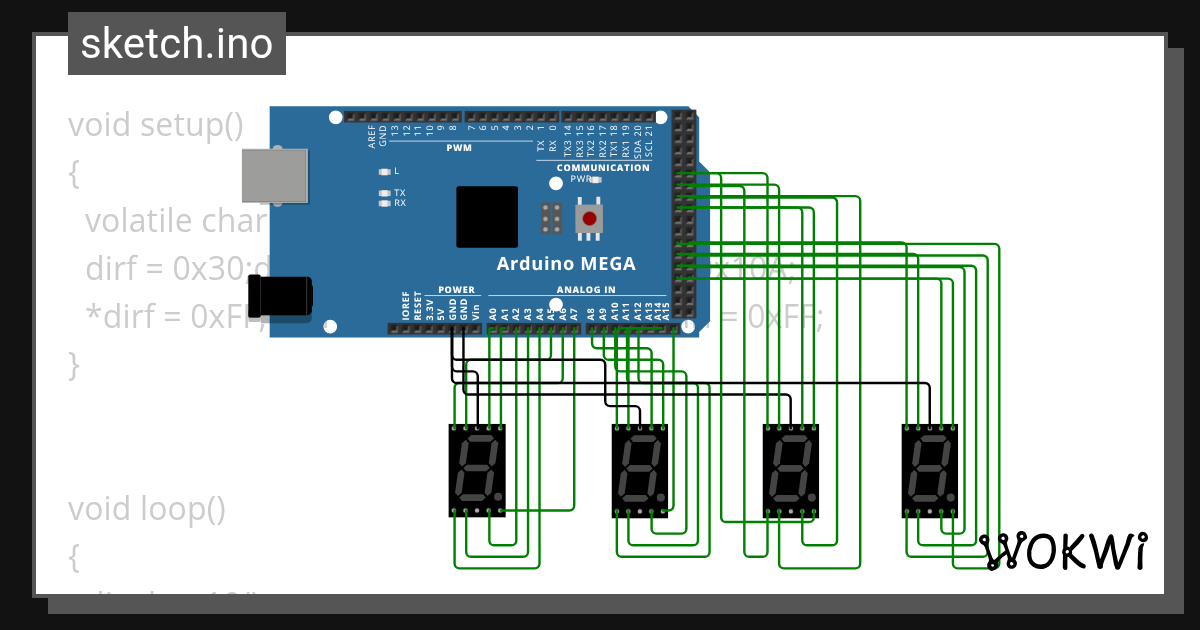 7seg assignment3 part 2 - Wokwi ESP32, STM32, Arduino Simulator