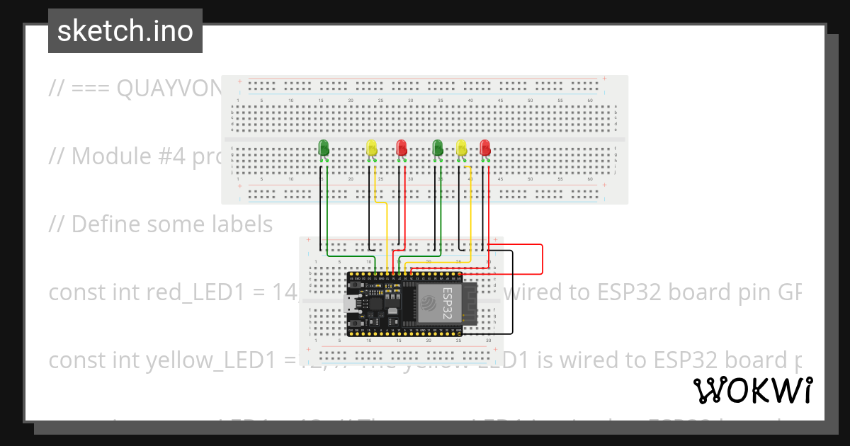 module 4 Quayvon Alexander - Wokwi ESP32, STM32, Arduino Simulator