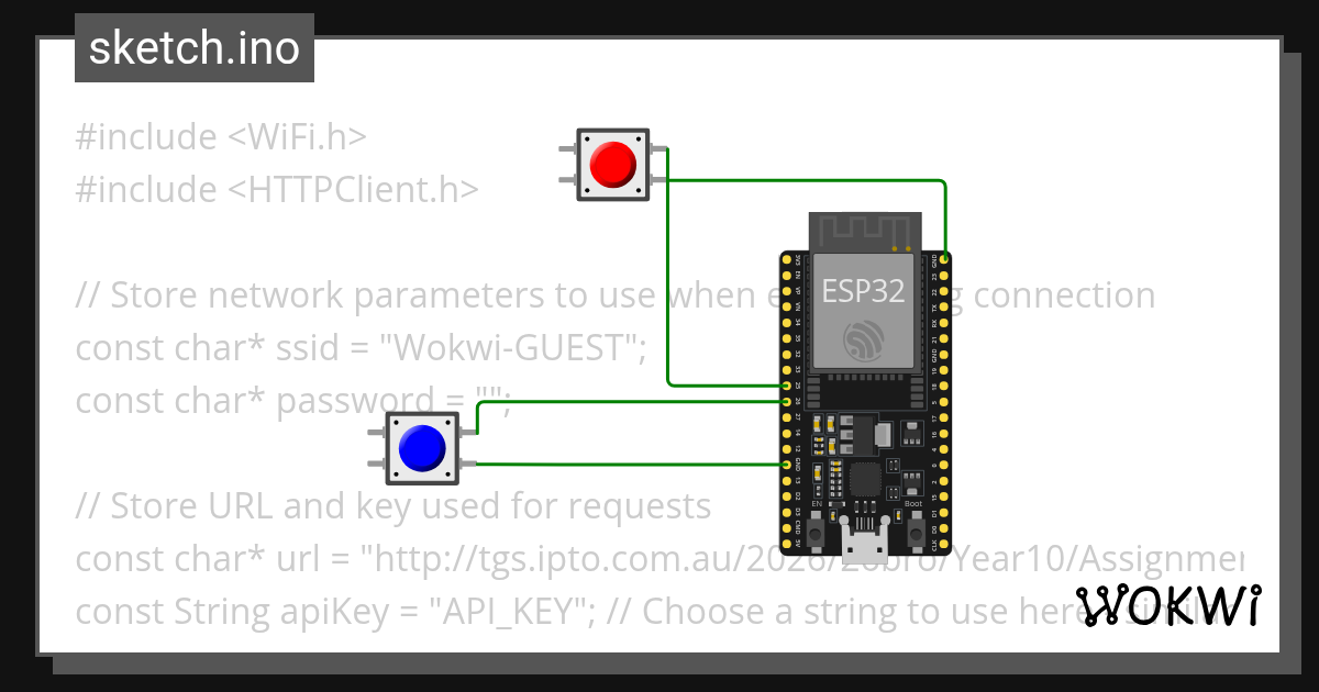 Button Pressing - Wokwi ESP32, STM32, Arduino Simulator