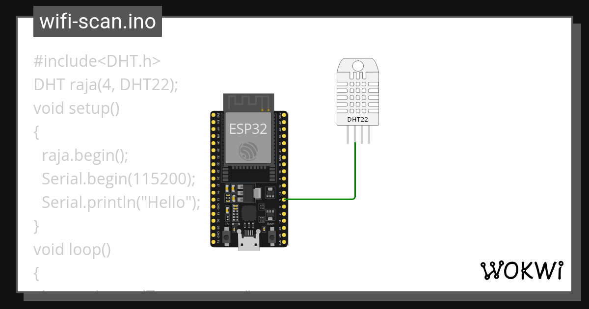 DHT22 - Wokwi ESP32, STM32, Arduino Simulator