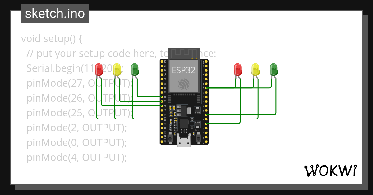Two way traffic - Wokwi ESP32, STM32, Arduino Simulator