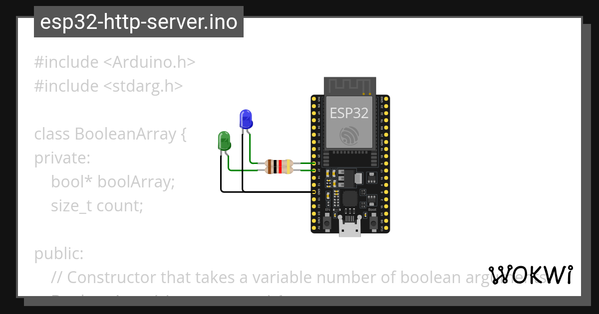 ESP32 class with dynamin constructor - Wokwi ESP32, STM32, Arduino Simulator