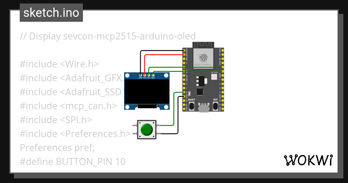 sevcon display RTOS - Wokwi ESP32, STM32, Arduino Simulator