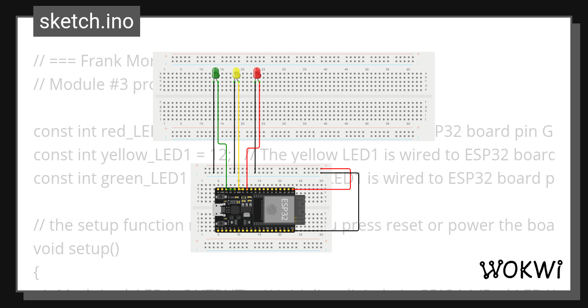 Module 3 - Frank Morris III - Wokwi ESP32, STM32, Arduino Simulator