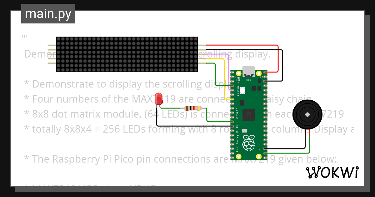 DECI dot matrix "robot" - Wokwi ESP32, STM32, Arduino Simulator
