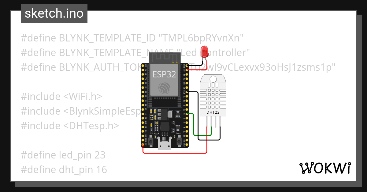 Blynk Control Led Wokwi Esp32 Stm32 Arduino Simulator