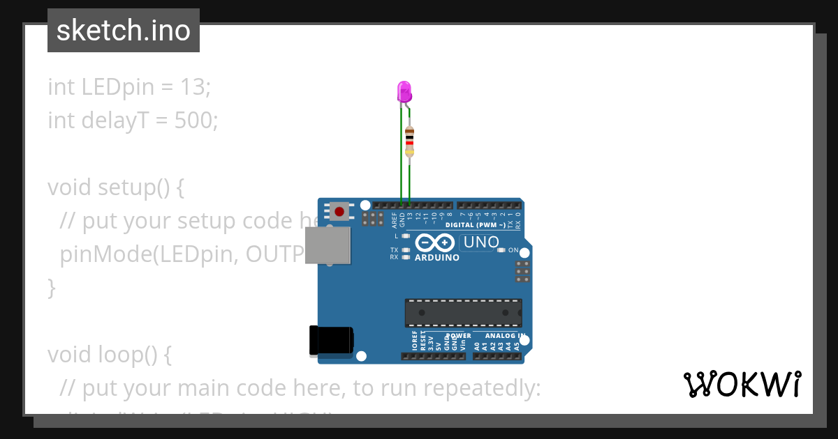 led blinking - Wokwi ESP32, STM32, Arduino Simulator