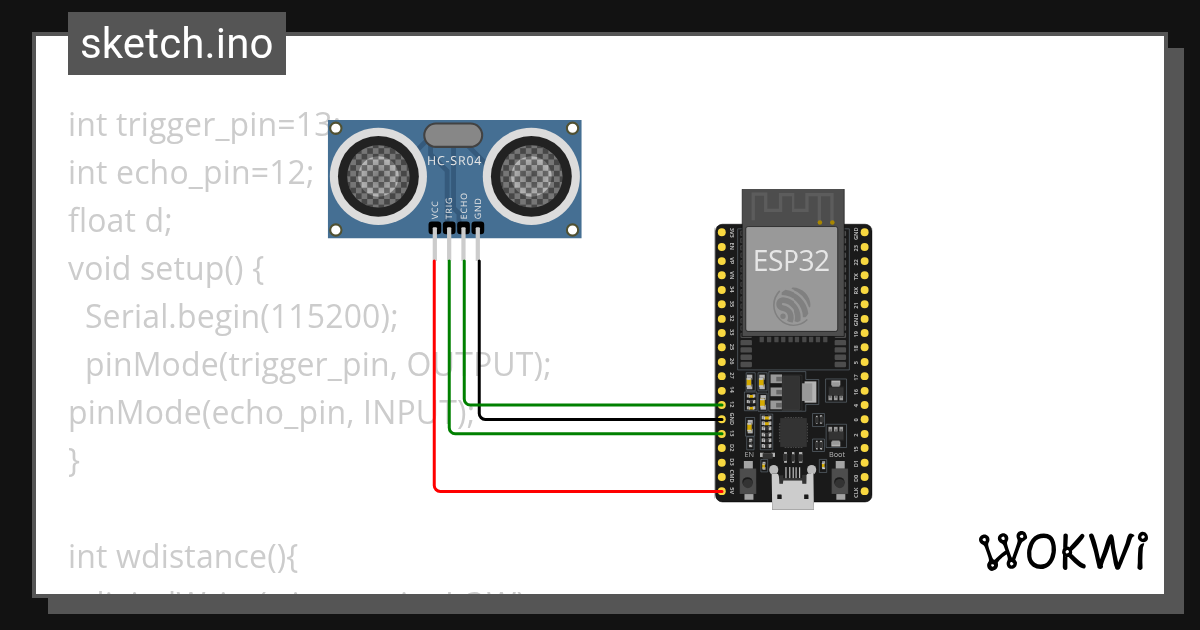 ultrasonic - Wokwi ESP32, STM32, Arduino Simulator