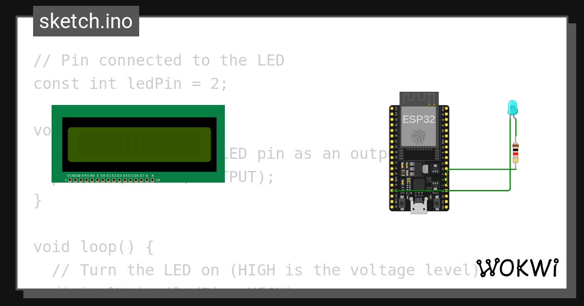 Led Black Vishnu Wokwi Esp32 Stm32 Arduino Simulator 
