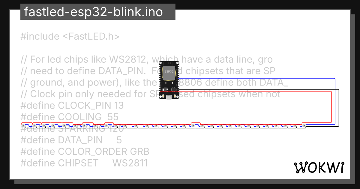 fastled-esp32.ino - Wokwi ESP32, STM32, Arduino Simulator