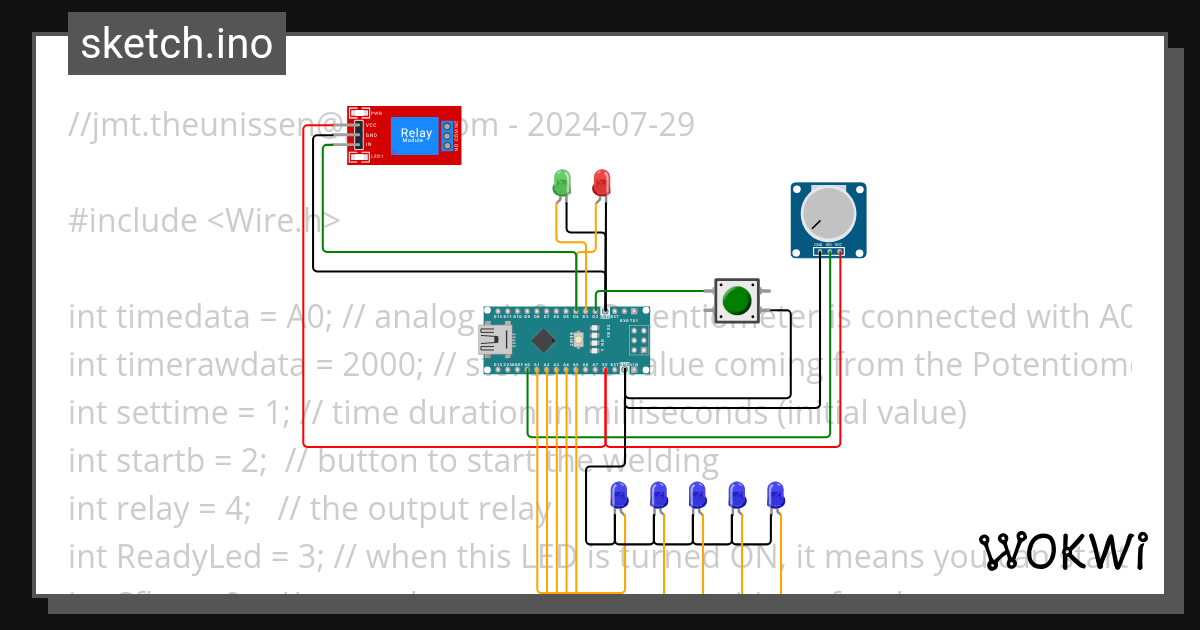 spot welder JT No display - Wokwi ESP32, STM32, Arduino Simulator