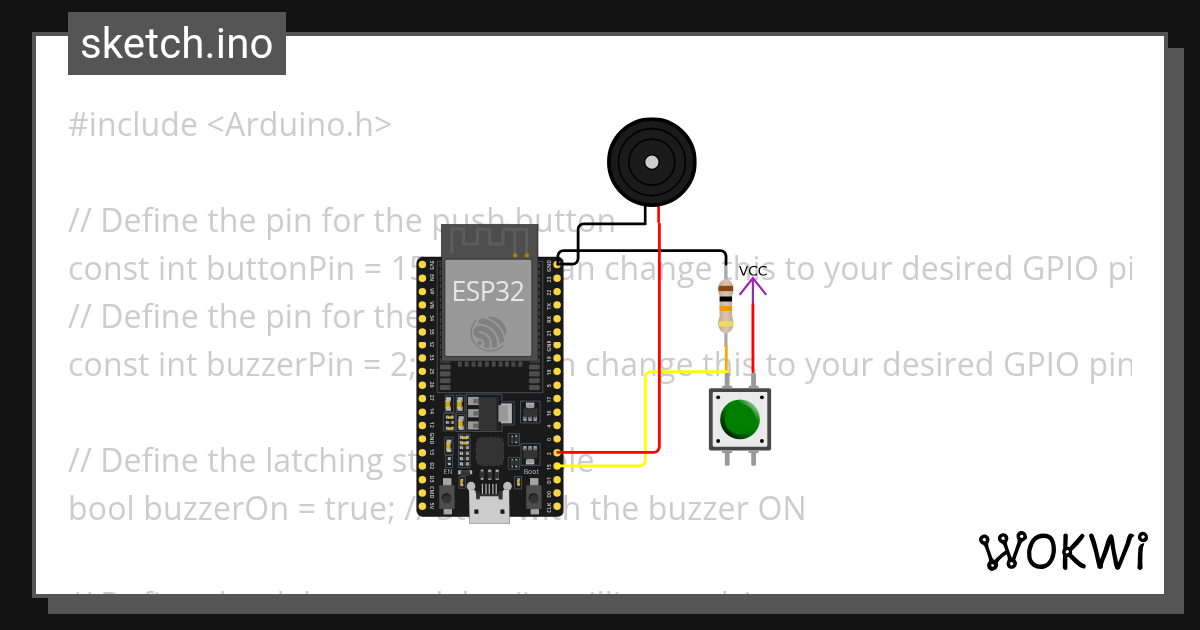 Button as Counter - Wokwi ESP32, STM32, Arduino Simulator