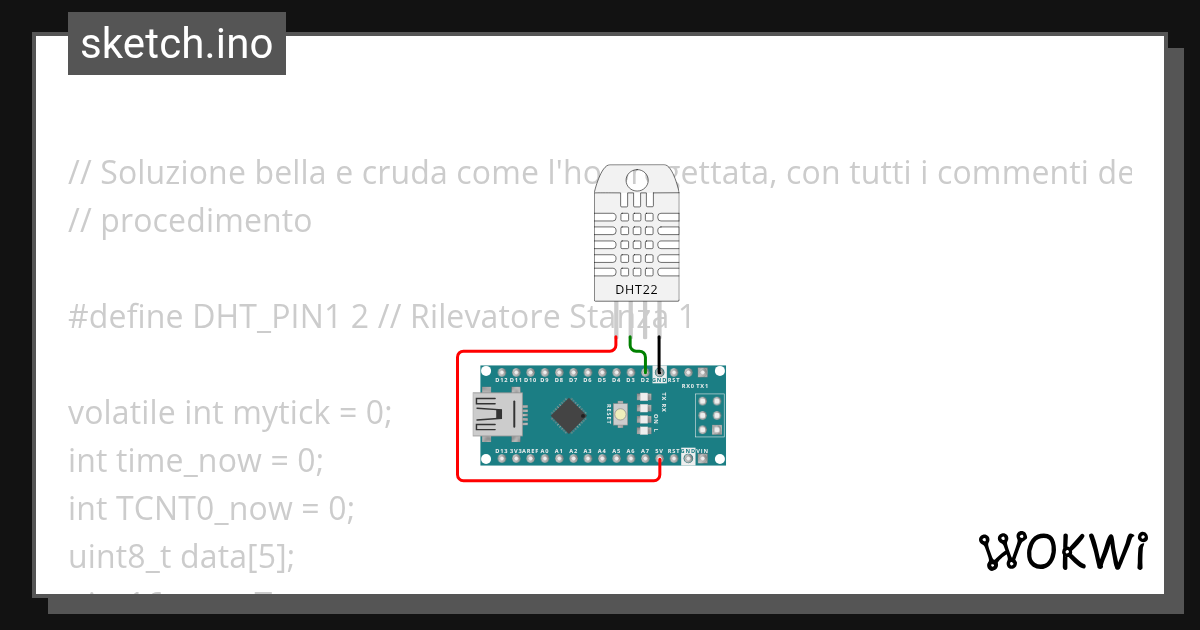 DHT22 PROTOCOL CON WHILE - Wokwi ESP32, STM32, Arduino Simulator