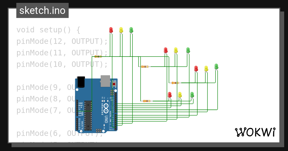 Trafic Wokwi Esp32 Stm32 Arduino Simulator