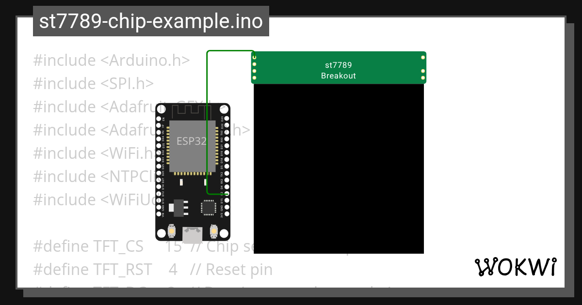 custom chip st7789 iot clock by arvind Copy - Wokwi ESP32, STM32, Arduino Simulator