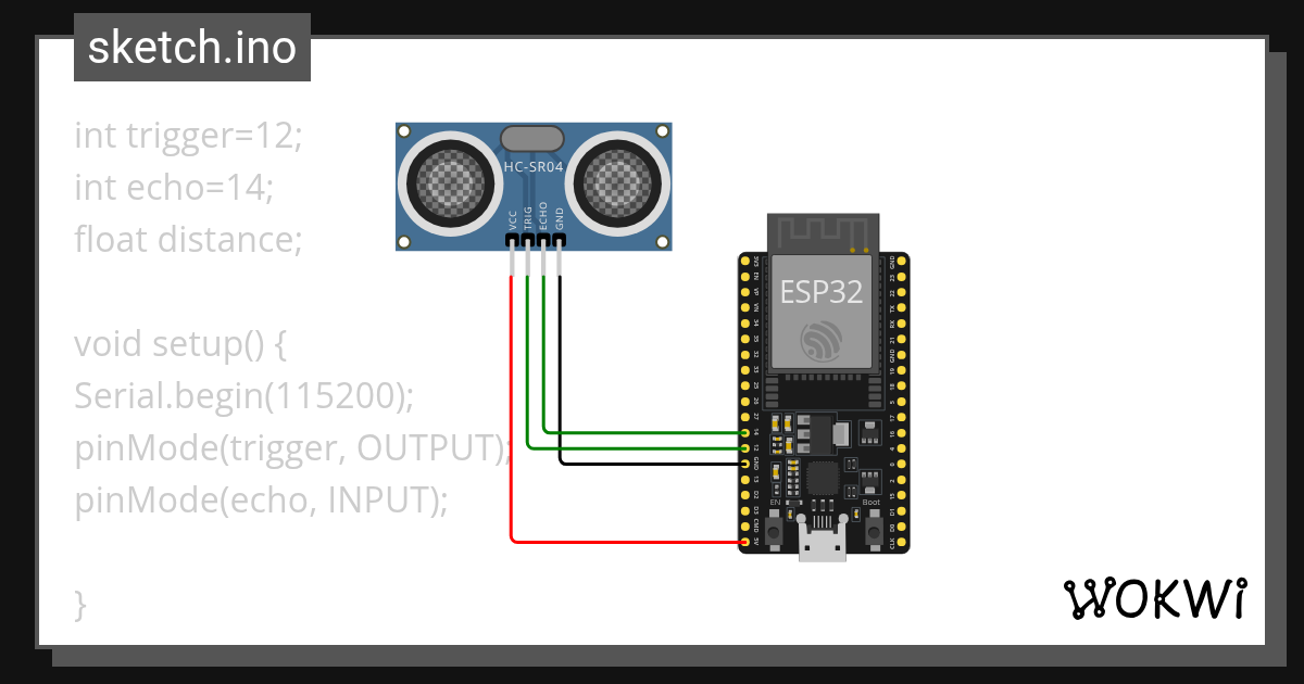 ultrasonic 1st - Wokwi ESP32, STM32, Arduino Simulator