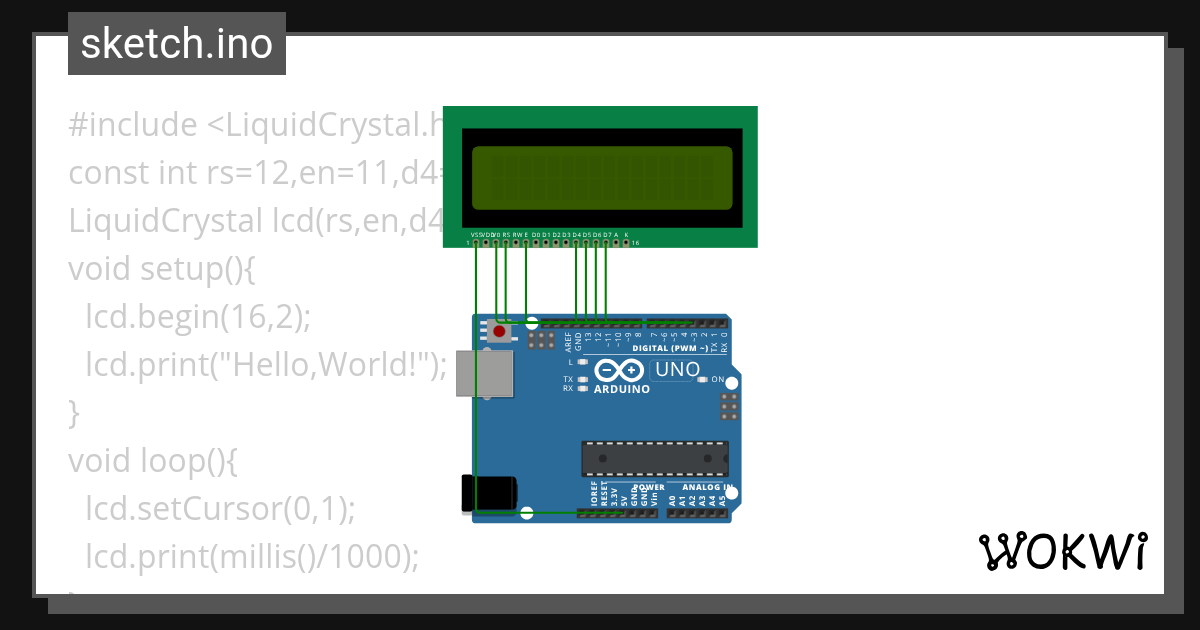 LCD display - Wokwi ESP32, STM32, Arduino Simulator