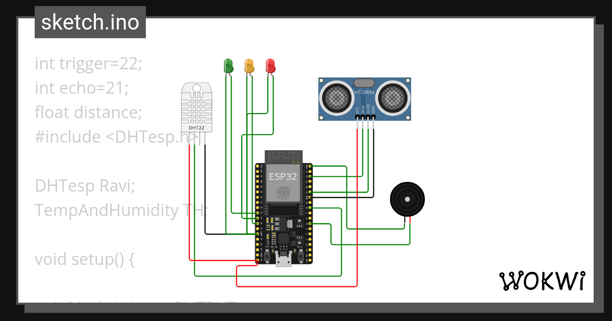 DHT 22 Sensor - Wokwi ESP32, STM32, Arduino Simulator