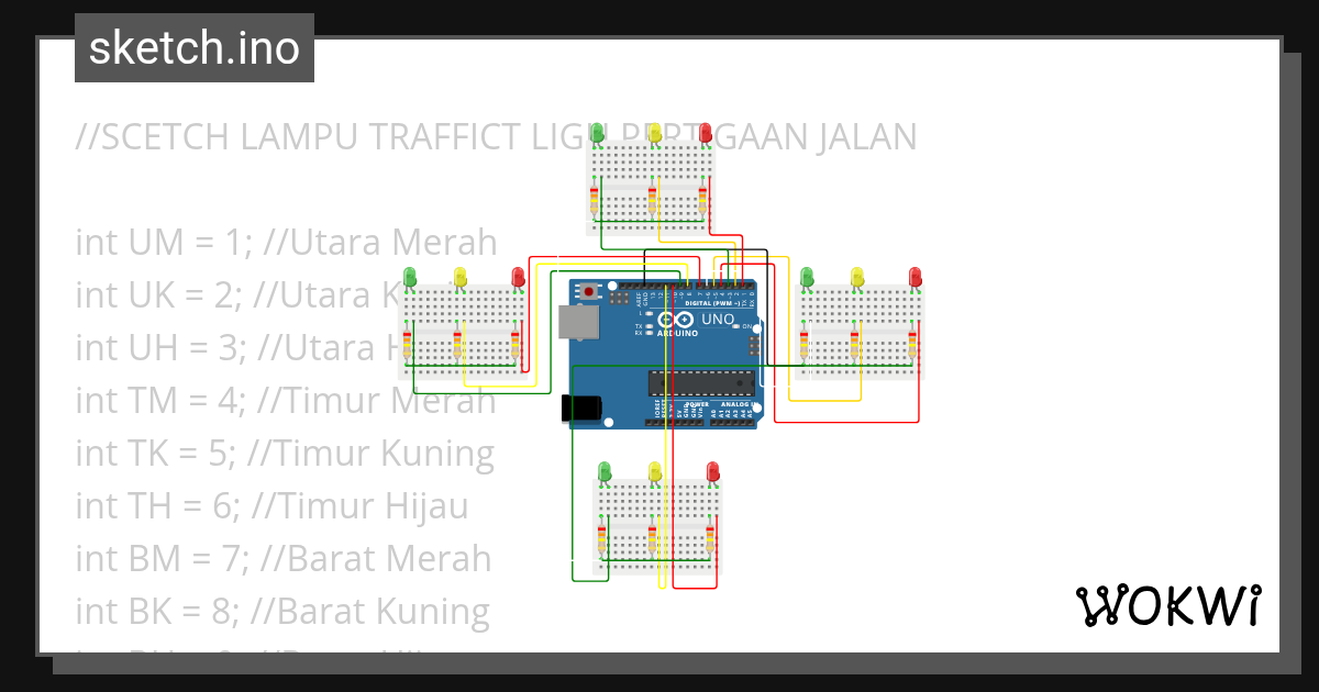 traffic light - Wokwi ESP32, STM32, Arduino Simulator