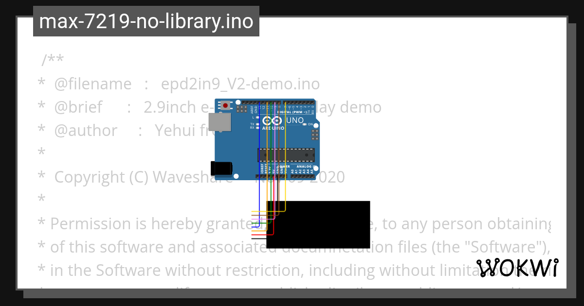 2.9in e-Paper Display DEMO - Wokwi ESP32, STM32, Arduino Simulator