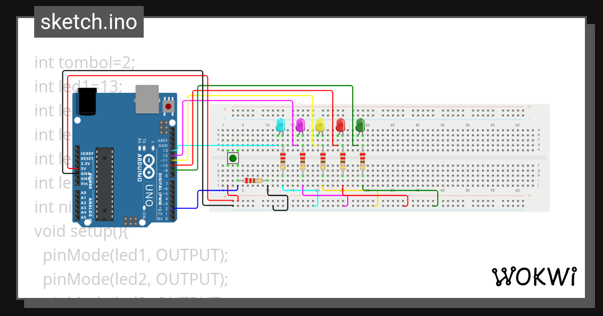 lampu led 2 - Wokwi ESP32, STM32, Arduino Simulator