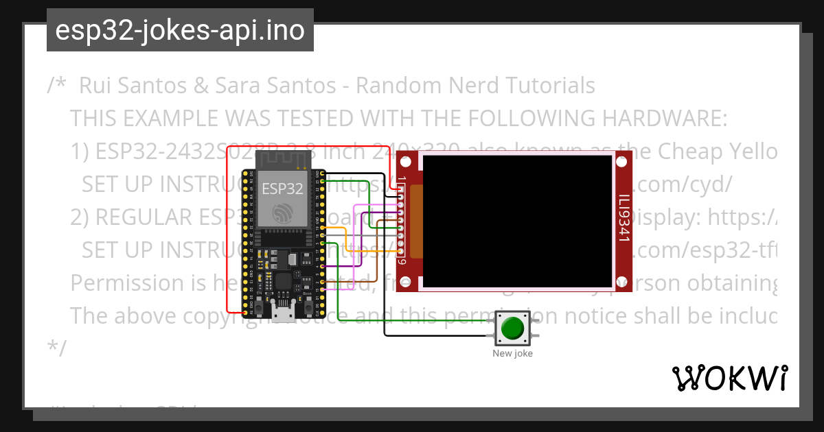 Probando TFT - Wokwi ESP32, STM32, Arduino Simulator