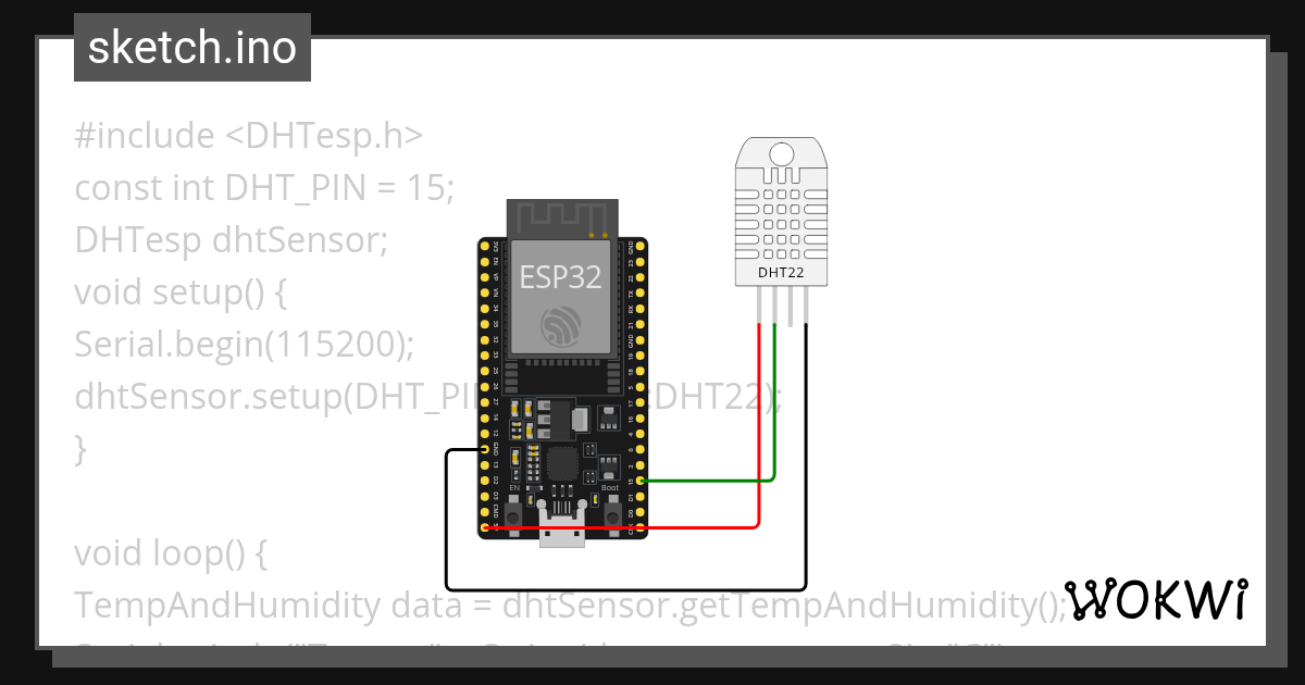 แบบฝึกหัดที่ 1:วัดและแสดงผลบน Serial Monitor - Wokwi ESP32, STM32, Arduino Simulator