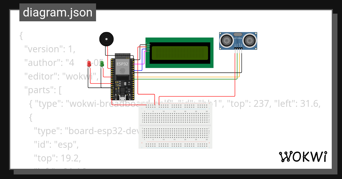 senser HCSR - Wokwi ESP32, STM32, Arduino Simulator