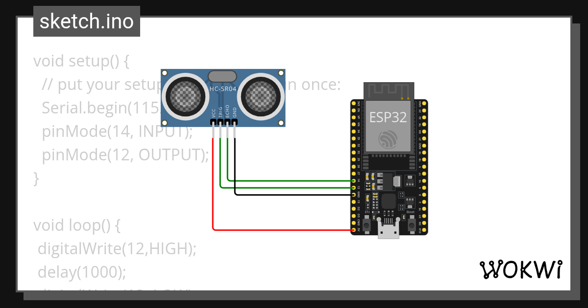 ultrasonic - Wokwi ESP32, STM32, Arduino Simulator