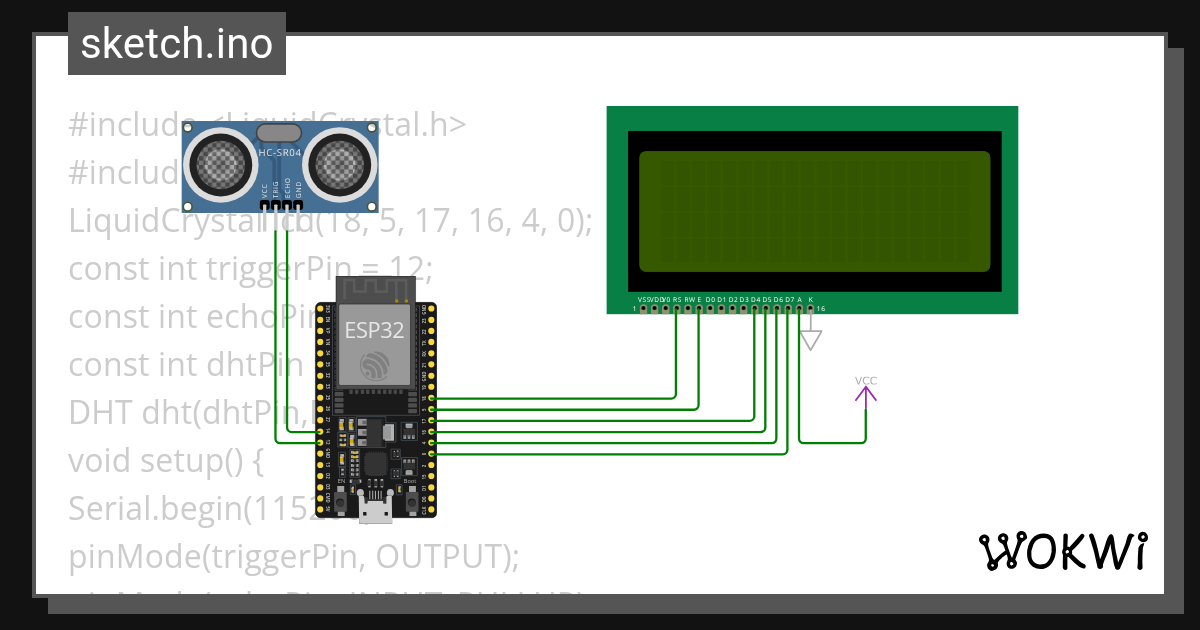 ultrasonic sensor - Wokwi ESP32, STM32, Arduino Simulator