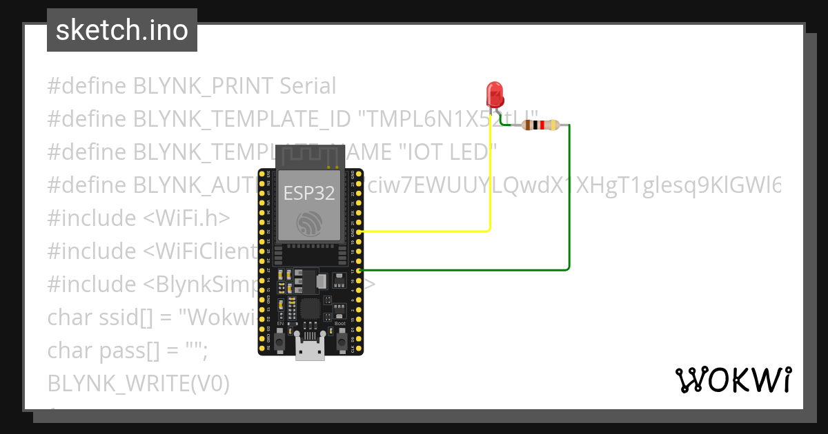 IOT LED - Wokwi ESP32, STM32, Arduino Simulator