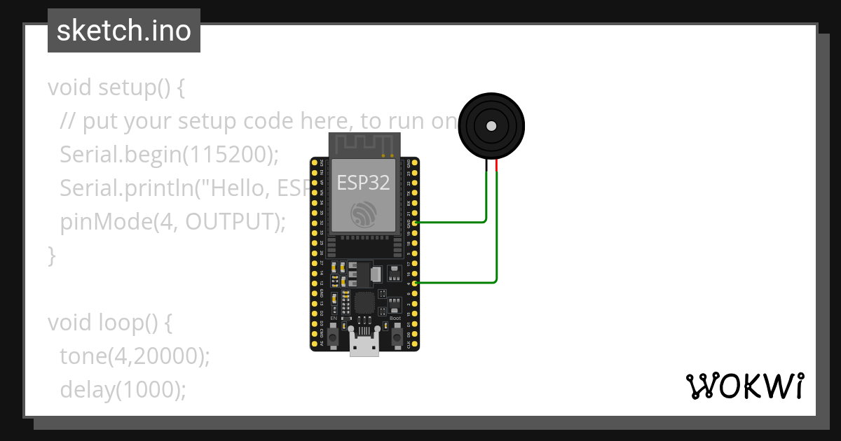 buzzer - Wokwi ESP32, STM32, Arduino Simulator