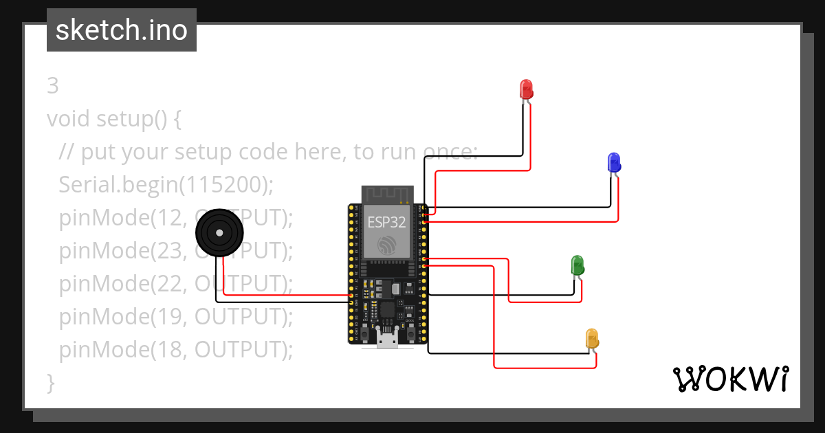 BUZZER LIGHT - Wokwi ESP32, STM32, Arduino Simulator