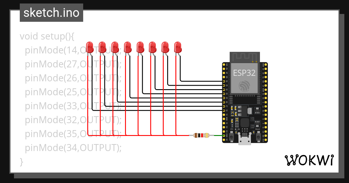 SUPER MAQUINA LED - Wokwi ESP32, STM32, Arduino Simulator
