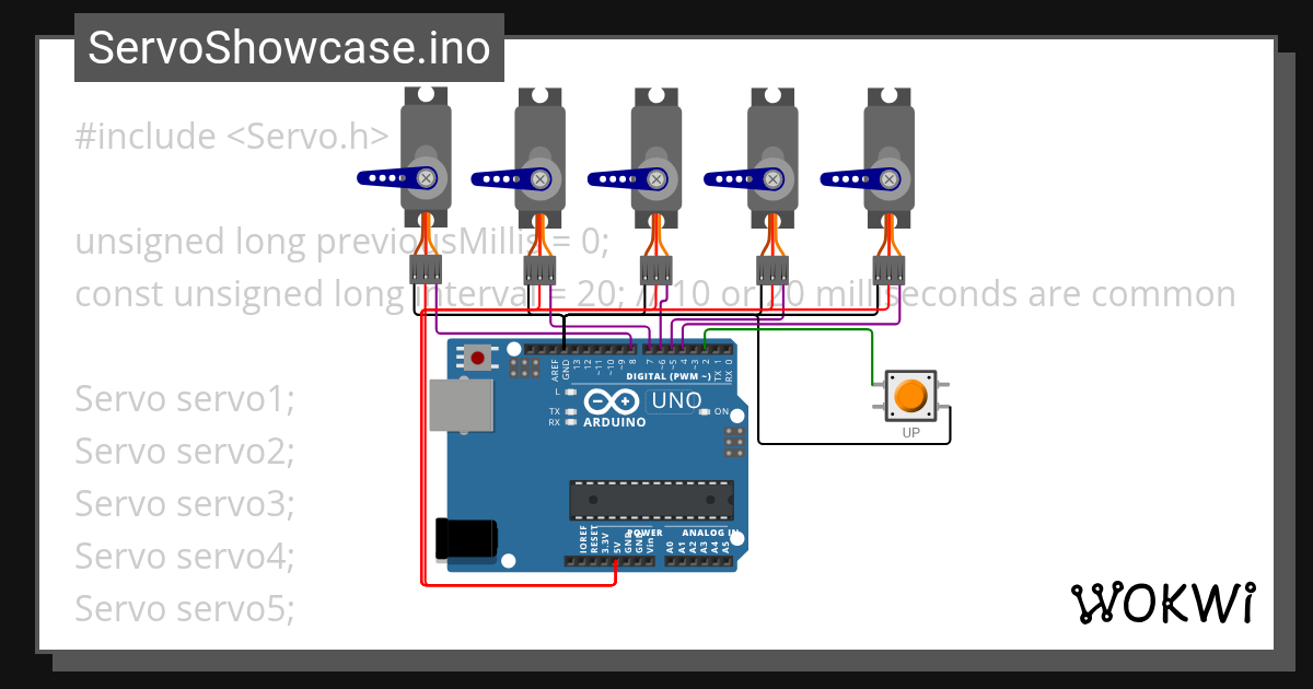 Servo Showcase Copy (2) - Wokwi ESP32, STM32, Arduino Simulator