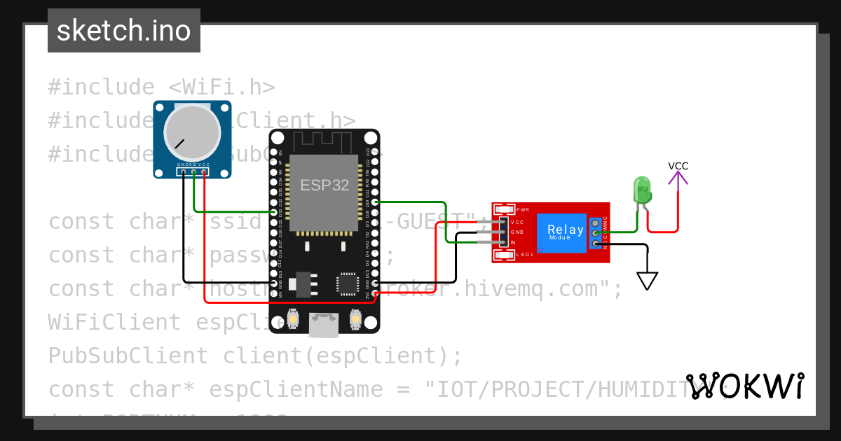 Iot Humidifier Copy 加湿器 Wokwi Esp32 Stm32 Arduino Simulator 