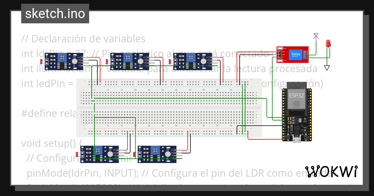 LDR 1 - Wokwi ESP32, STM32, Arduino Simulator