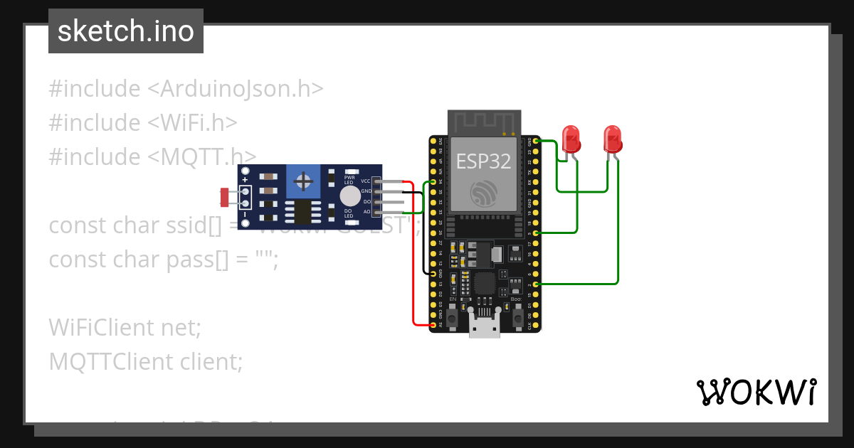 MQTT Pemantauan Sensor dan Kodular - Wokwi ESP32, STM32, Arduino Simulator