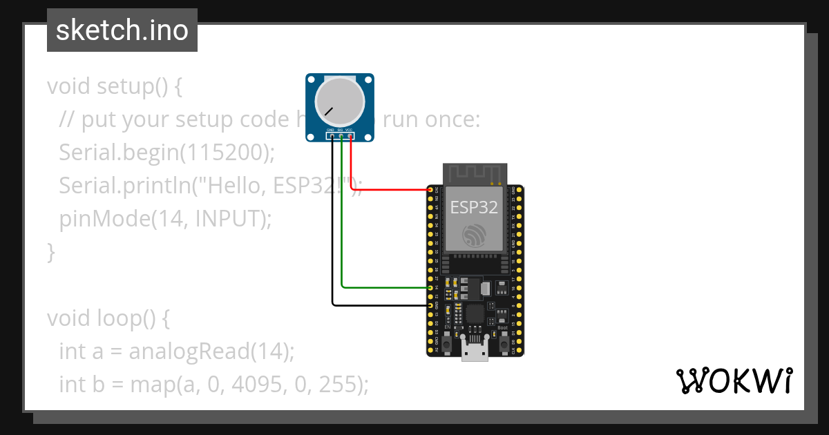 Potentiometer - Wokwi ESP32, STM32, Arduino Simulator